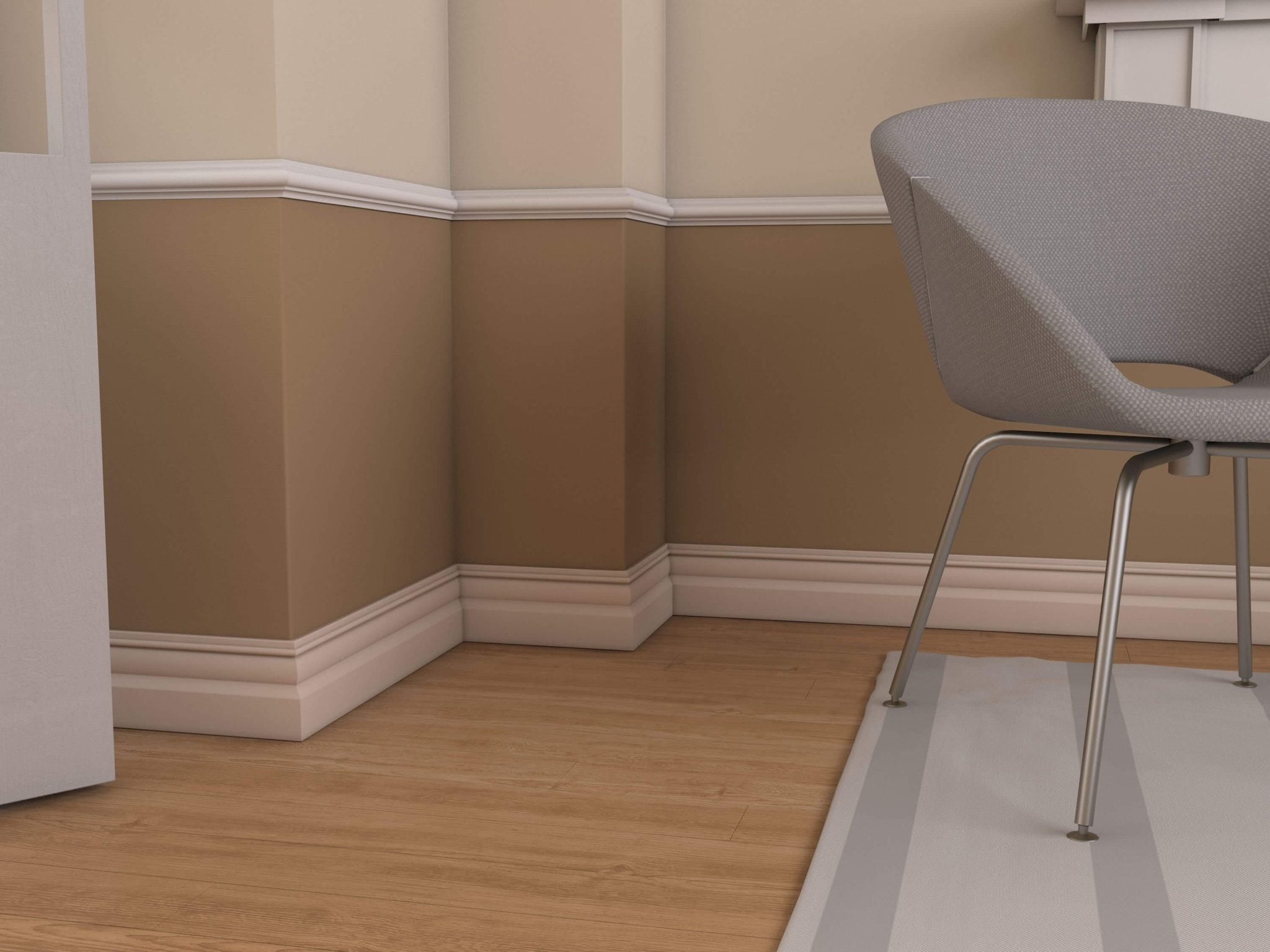 Plinta Alba Decorativa din Polistiren pentru Parchet - Fabrica de Profile