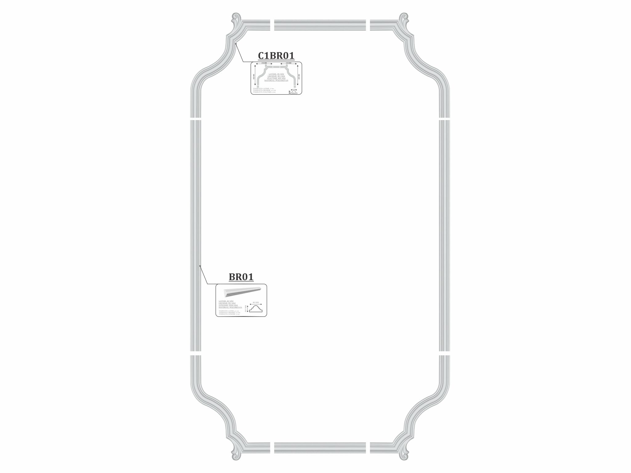 Chenare Decorative Perete din Polistiren - Fabrica de Profile